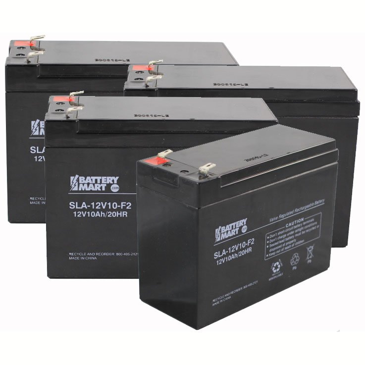 [4 Pack] 12 Volt 10 Ah Sealed Lead Acid Rechargeable Batteries - F2 ...