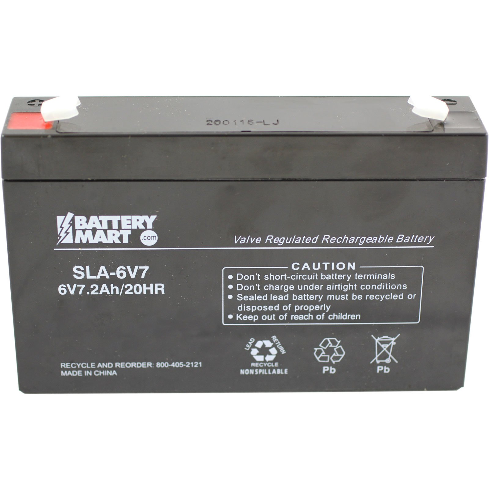 6 Volt 7 Ah Sealed Lead Acid Rechargeable Battery - F1 Terminal ...