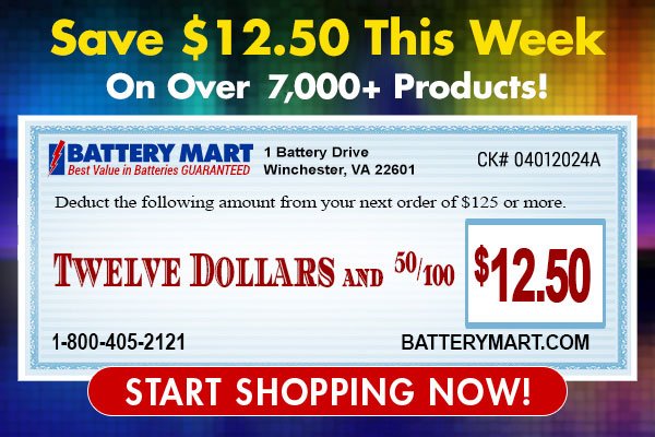BatteryMart.com: Newsletter Exclusive: Redeem Your Dividend Check!